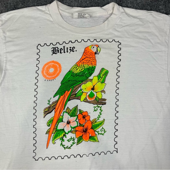 Export | Shirts | Vintageexport Tshirt Mens Small Tropical Art Parrot ...